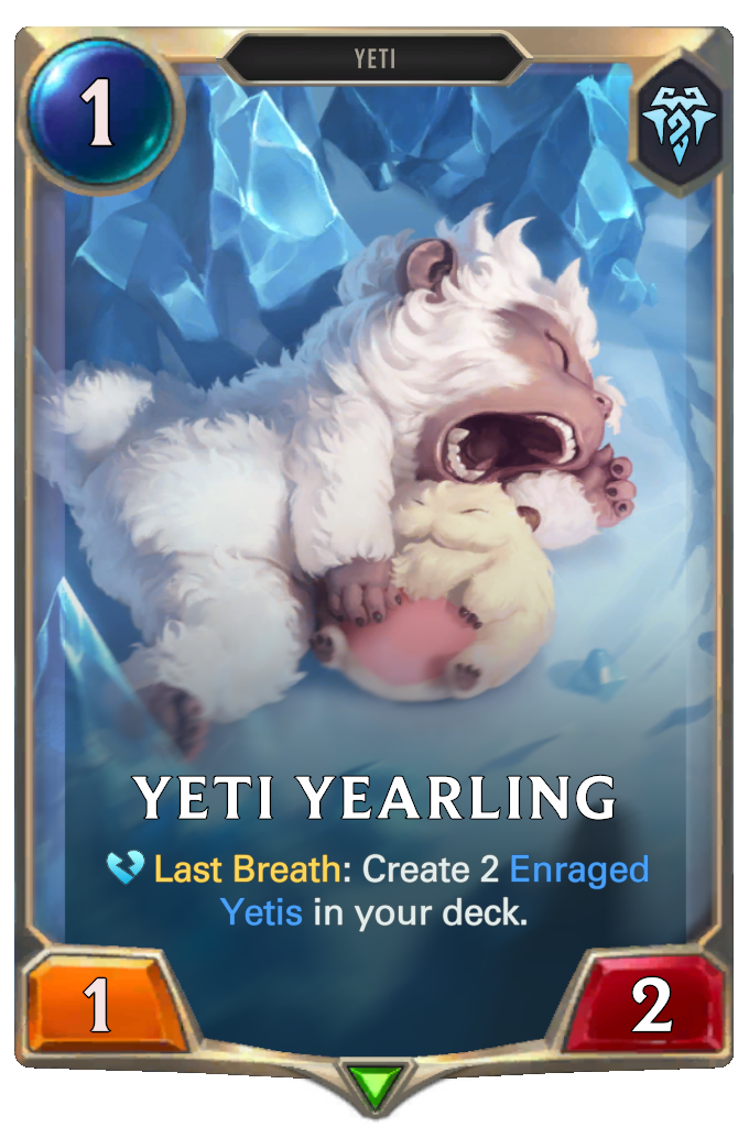 LoR Yeti Yearling Cards - Runeterra AR