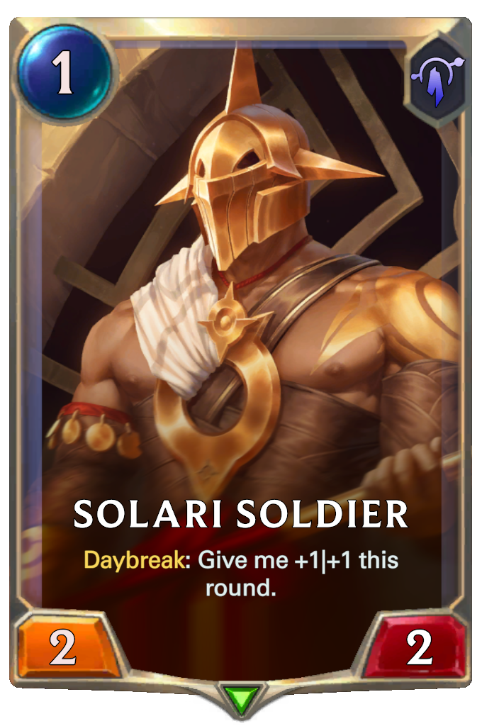 LoR Solari Soldier Cards - Runeterra AR