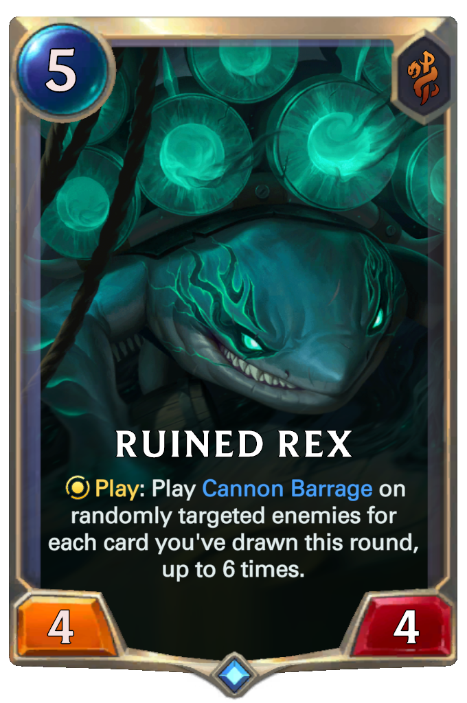 LoR Ruined Rex Cards - Runeterra AR