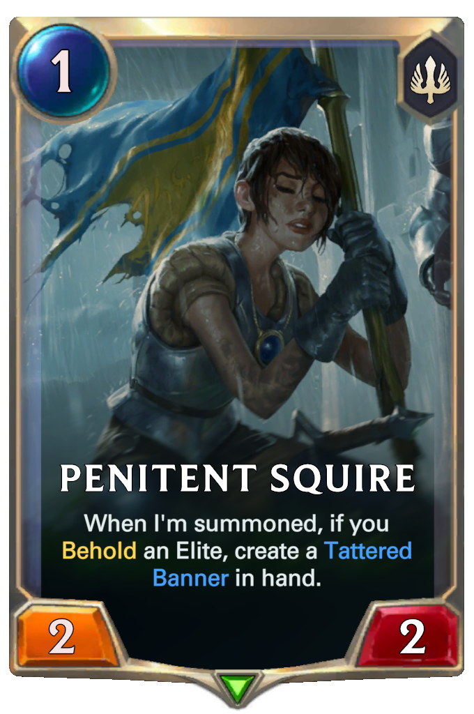 LoR Penitent Squire Cards - Runeterra AR
