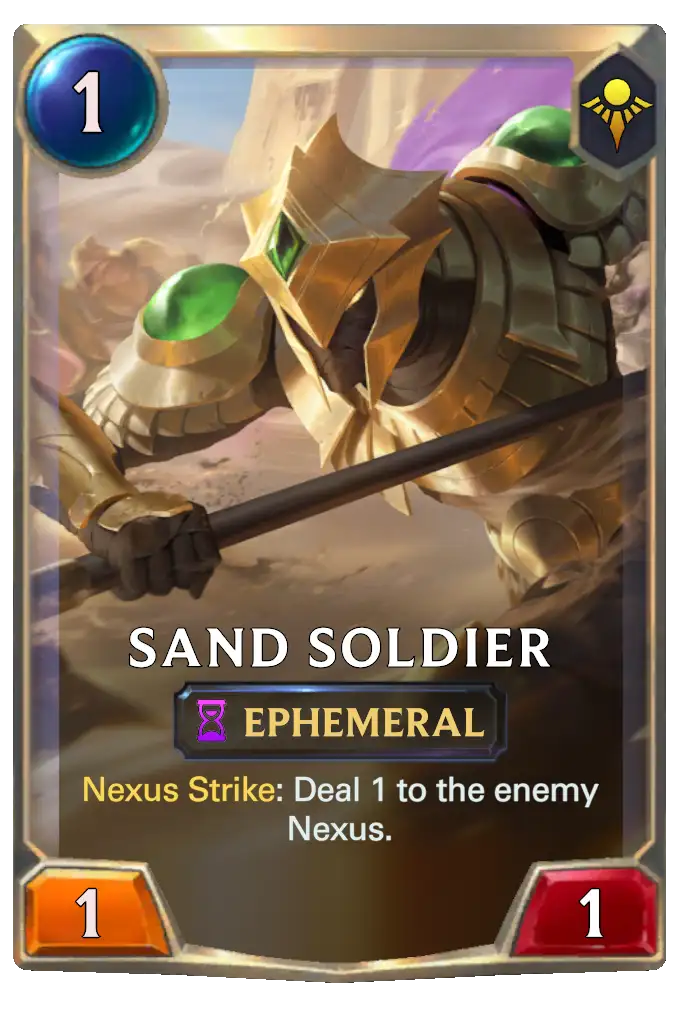 LoR Sand Soldier Cards - Runeterra AR