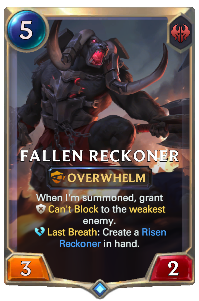 LoR Fallen Reckoner Cards - Runeterra AR