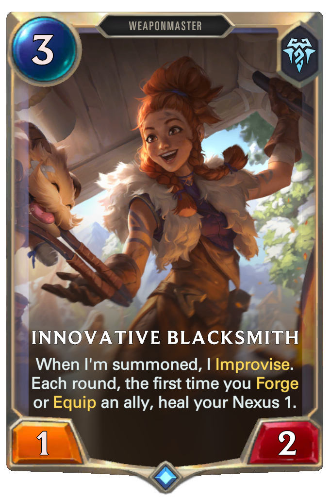 LoR Innovative Blacksmith Cards - Runeterra AR